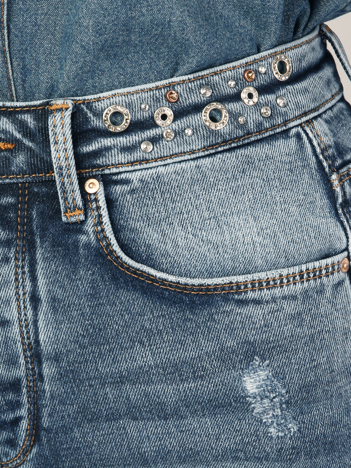 Colins - 896 Marıa Mom Fit Yüksek Bel Rahat Kesim Paça Kadın İndigo ...
